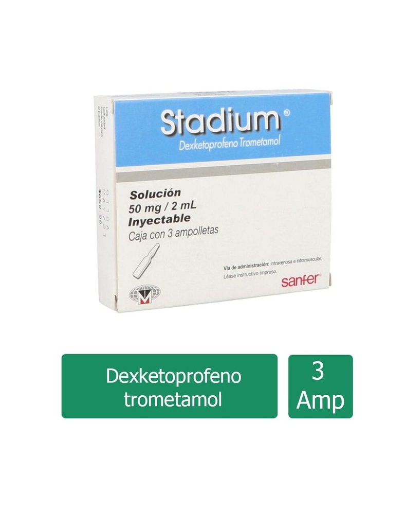 Stadium Solución Inyectable 50 Mg Caja Con 3 Ampolletas | Club Presalud