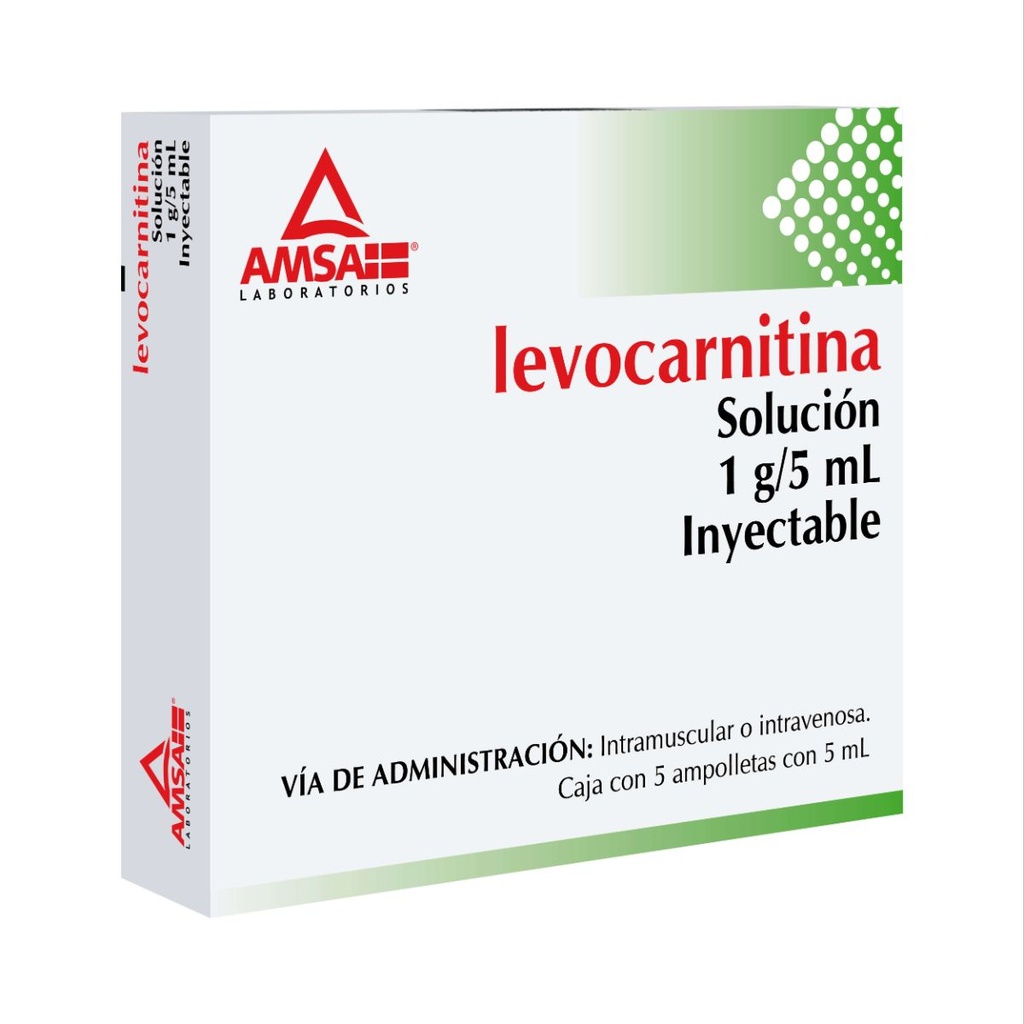 Levocarnitina 1 G Solución Inyectable 5 Ampolletas 5 Ml Genérico Amsa ...