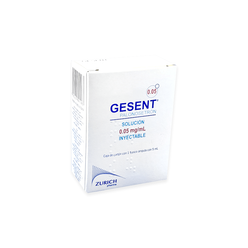 Gesent (Palonosetrón) 0.25 Mg / 5 Ml Caja Con 1 Frasco Ámpula Con 5 Ml ...